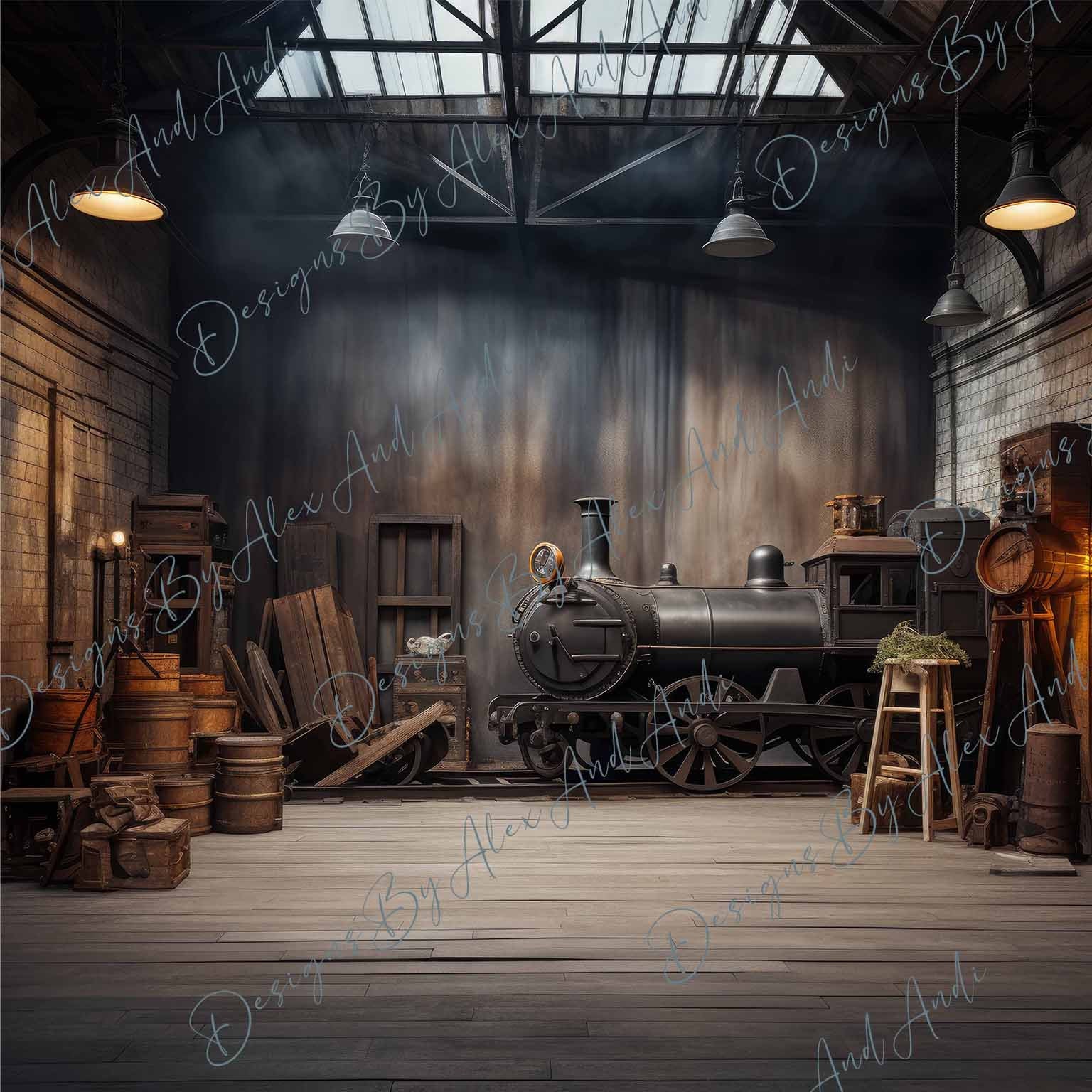 Train Station Digital Backdrop Overlay Child Background Photo Shoot ...