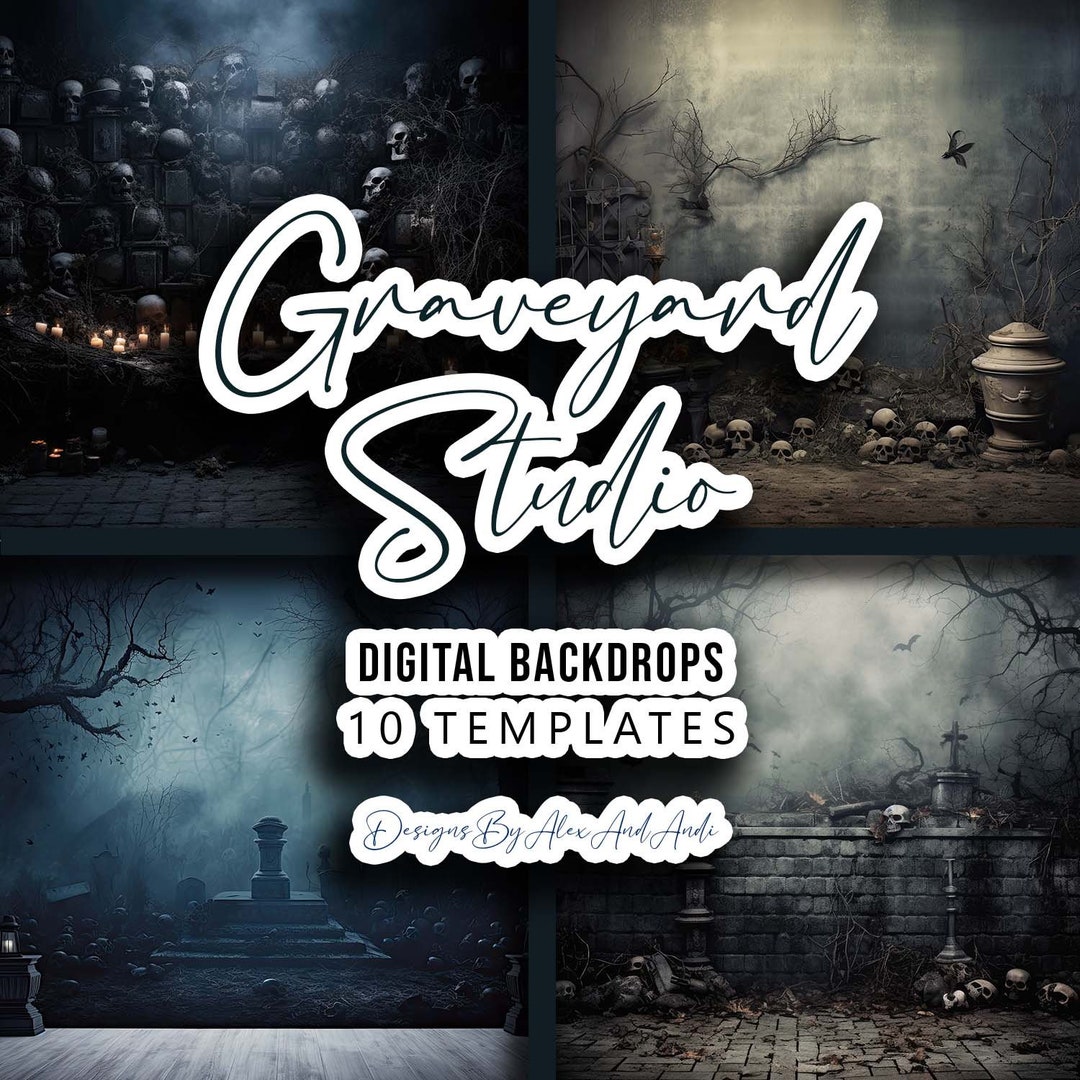 Graveyard Studio Digital Backdrop Overlay Background Birthday Child ...