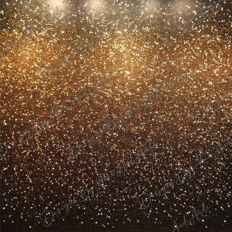 Gold Glitter Digital Background Backdrop Overlay Wedding Sweet 16 Photo ...
