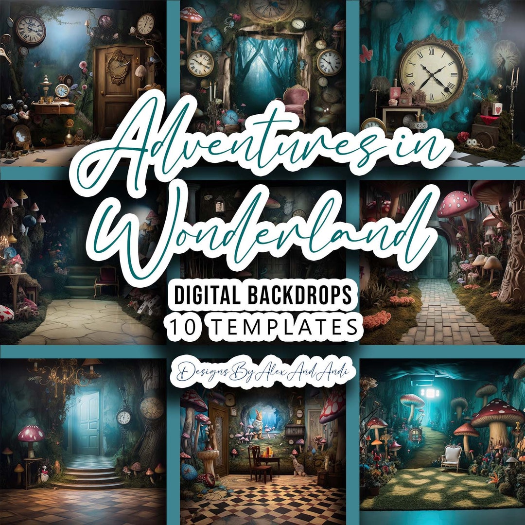 Adventures in Wonderland Backdrop Background Digital Photo Shoot Studio ...