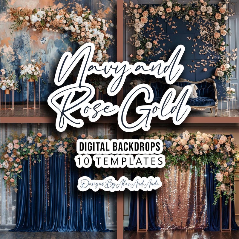 Navy and Blush Backdrop - Etsy