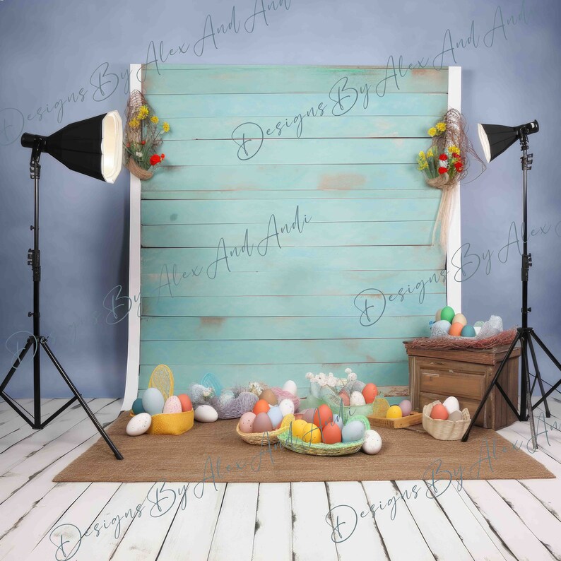 Easter Studio Backdrop Background Digital Photo Easter Photo Studio Set ...