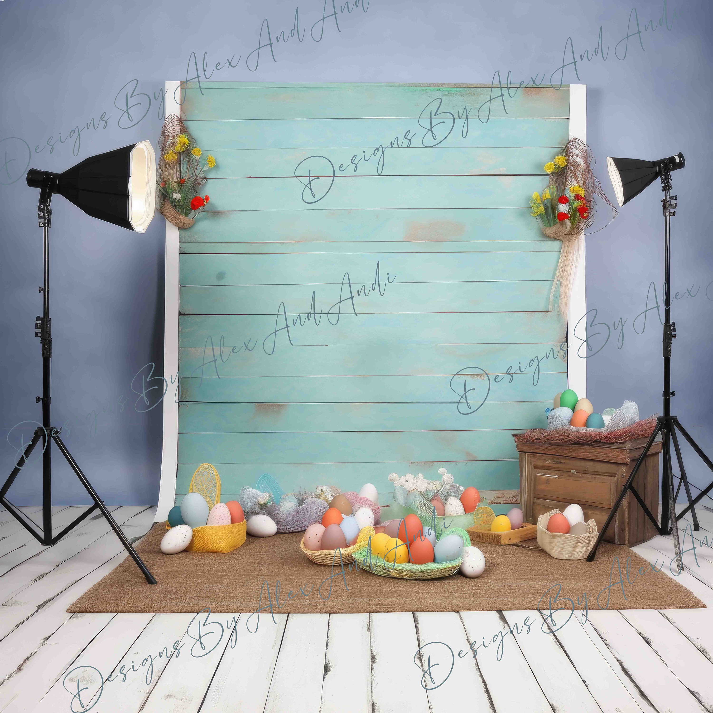 Easter Studio Backdrop Background Digital Photo Easter Photo Studio Set Easter Sunday Backdrop ...