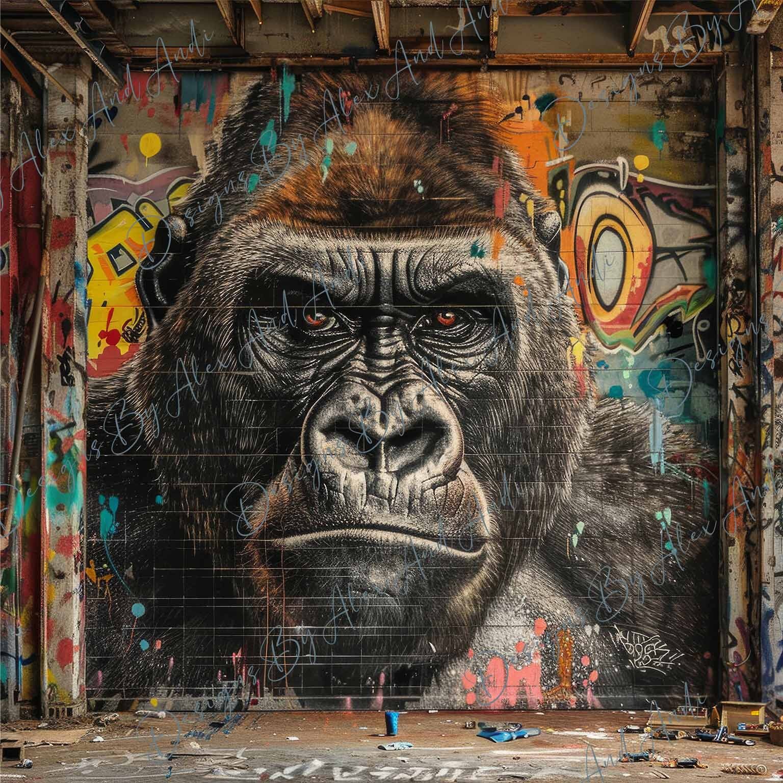 Gorilla Graffiti Digital Overlay Backdrop Background Event Photo ...