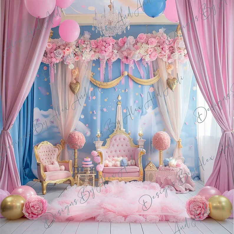 Princess Birthday Wall Background Birthday Picture Birth Day Back ...