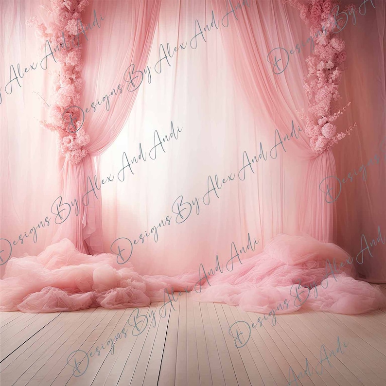 Light Pink Dreams Digital Backdrop Overlay Background Child Photo ...