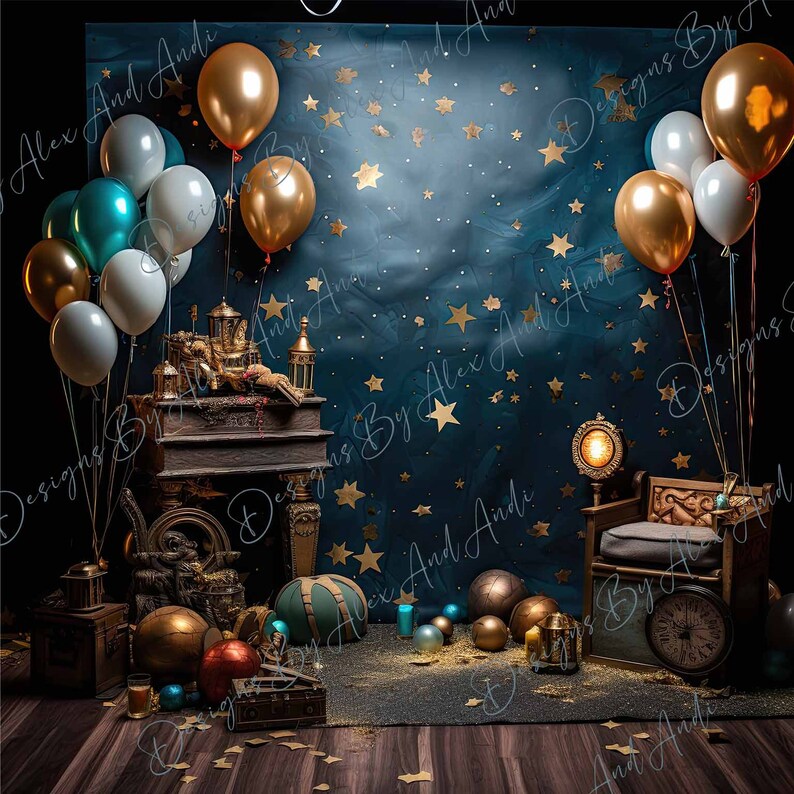Birthday Studio Digital Backdrop Background Birthday Child - Etsy