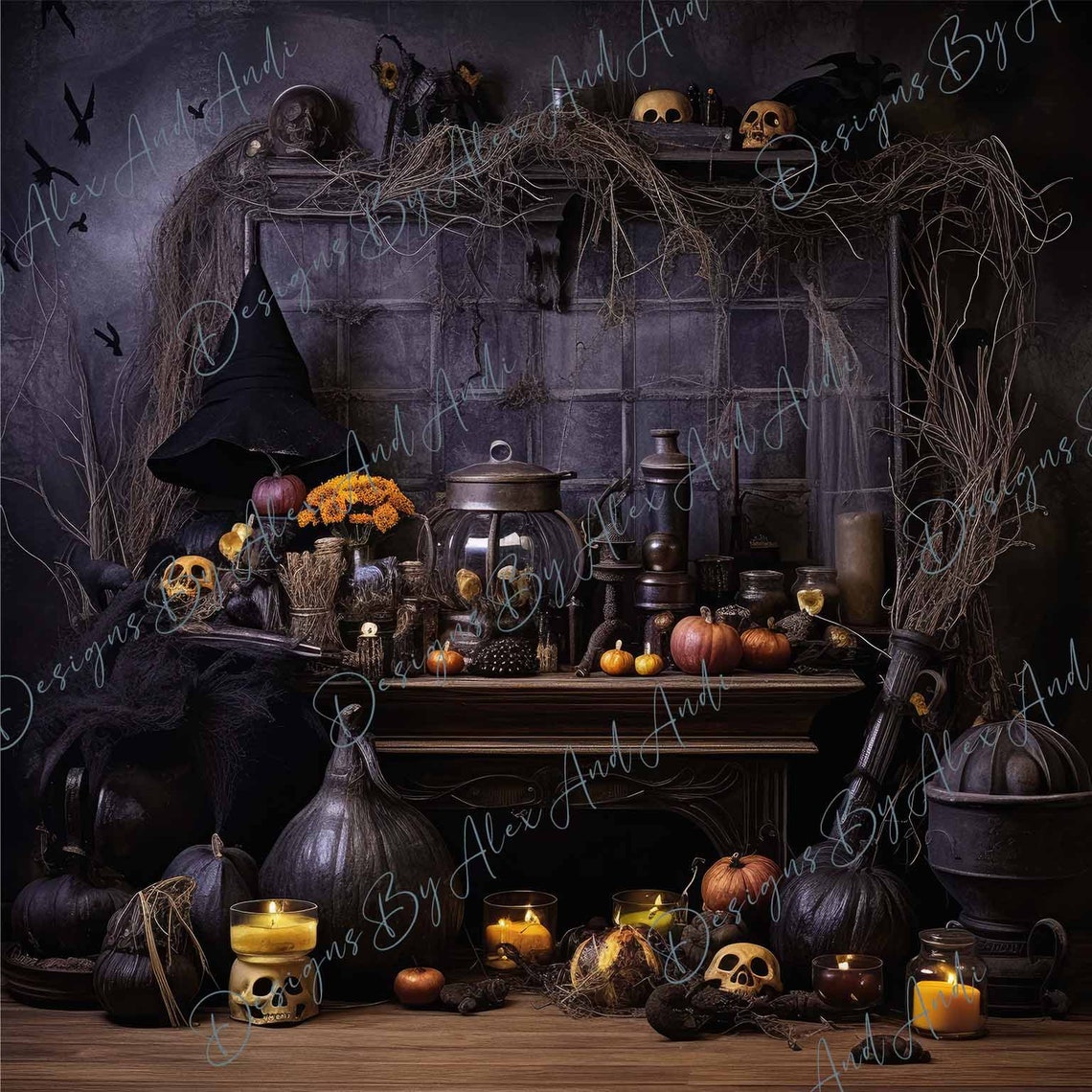 Witch Backdrop Background Digital Birthday Child Photo Shoot Picture ...