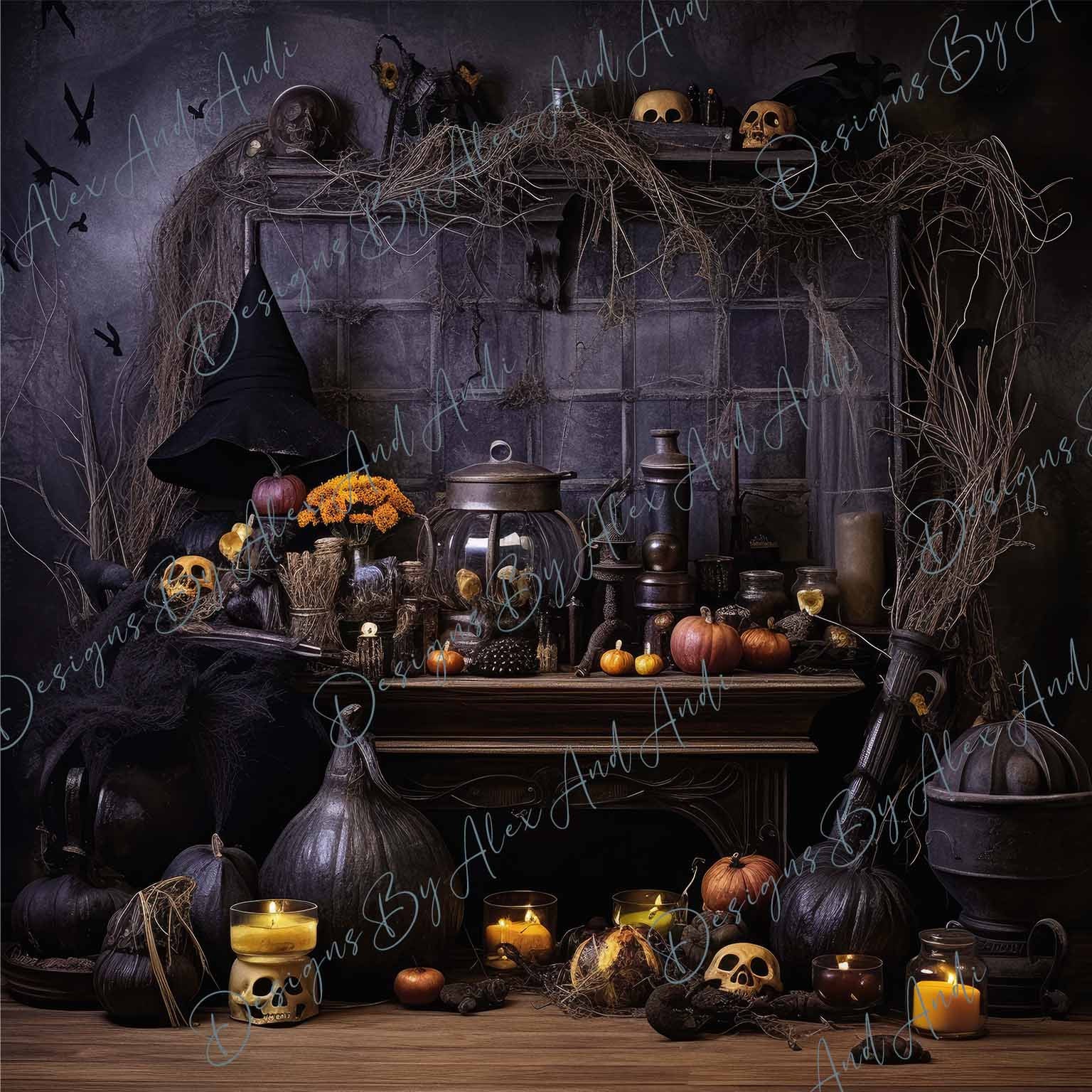 Witch Backdrop Background Digital Birthday Child Photo Shoot Picture ...