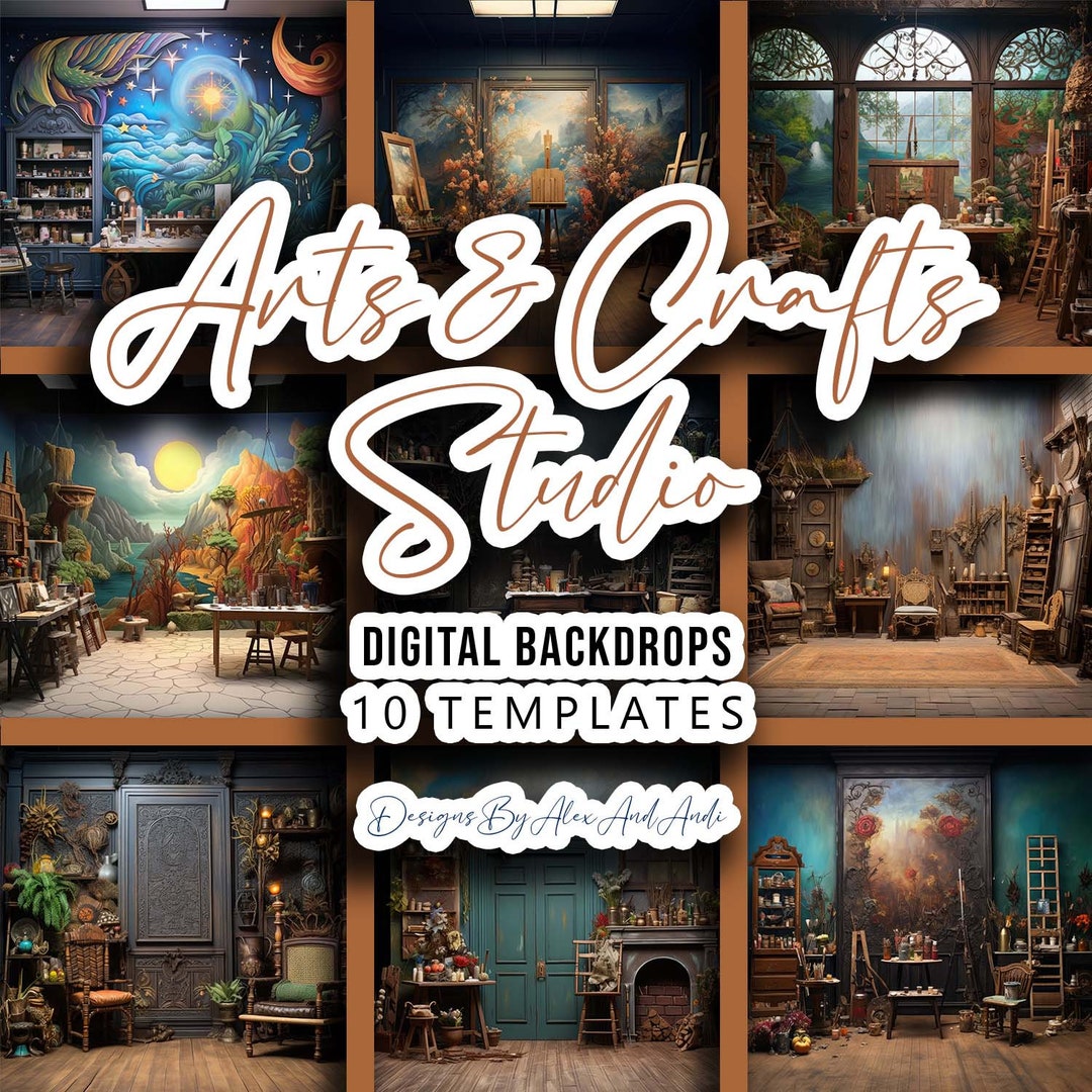 Arts and Crafts Studio Backdrop Artful Backdrop Background Digital ...