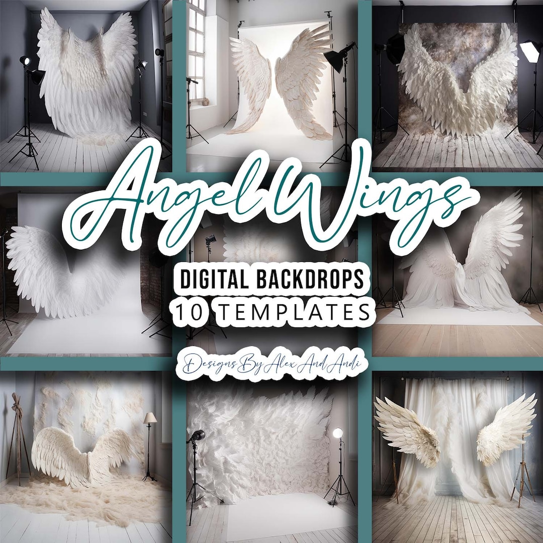 Angel Wings Backdrop Angelwings Backdrop Background Digital Photo Shoot ...