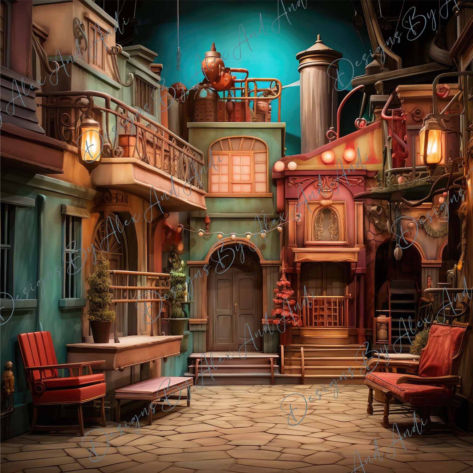 Elf Toy Factory Digital Backdrop Overlay Background Photo Picture ...