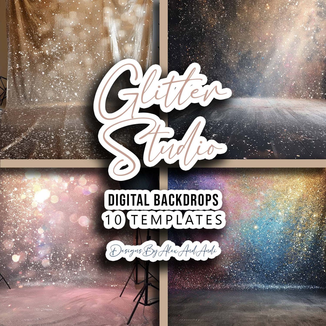 Glitter Studio Digital Overlay Backdrop Background Birthday Child Photo ...