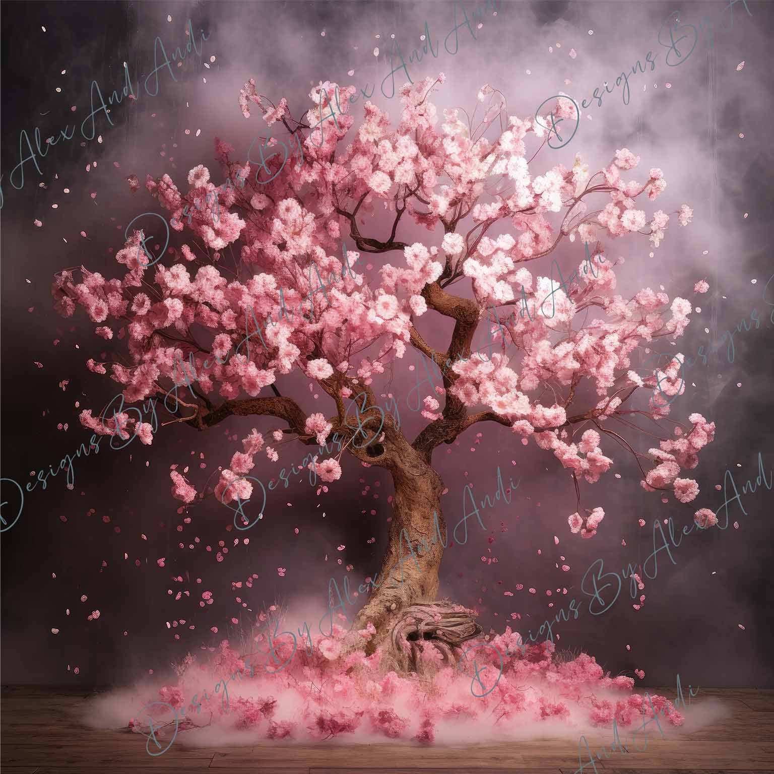 Cherry Blossom Tree Digital Backdrop Overlay Wedding Sweet 16 ...