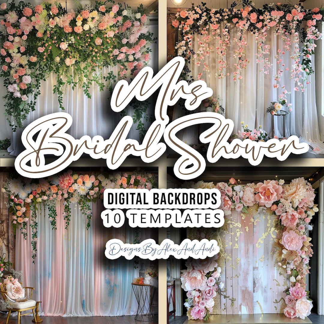 Mrs Bridal Shower Digital Overlay Bridalshower Backdrop Background ...