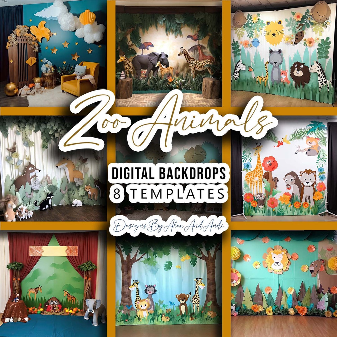 Animal Zoo Backdrop Background Digital Studio Photo Animal Photo Kid ...