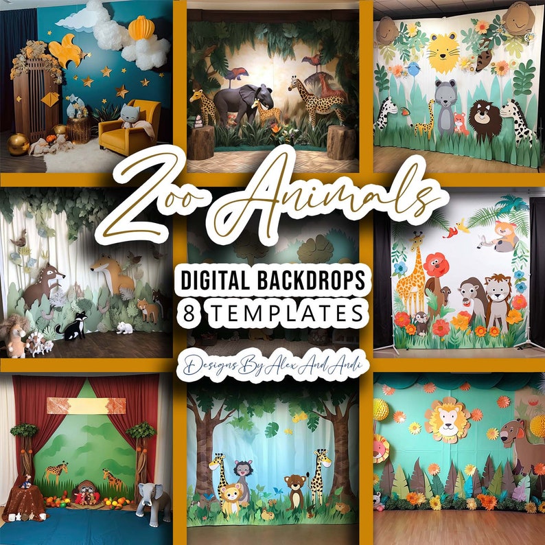 Animal Zoo Backdrop Background Digital Studio Photo Animal Photo Kid ...