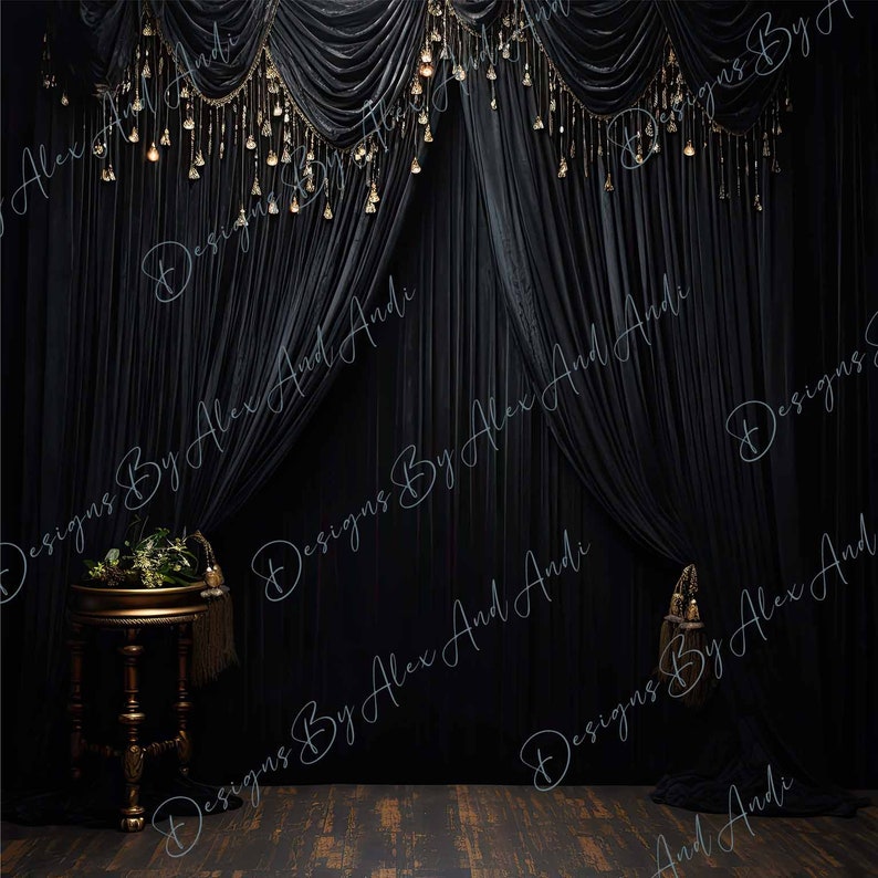 Black Velvet Digital Backdrop Overlay Wedding Sweet 16 Background ...