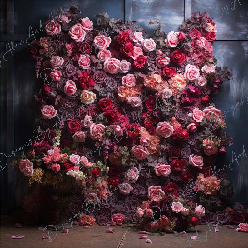 Rose Backdrop Background Digital Birthday Child Photo Shoot Picture ...