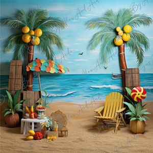 Beach Party Backdrop Background Digital Birthday Child Photo Shoot ...
