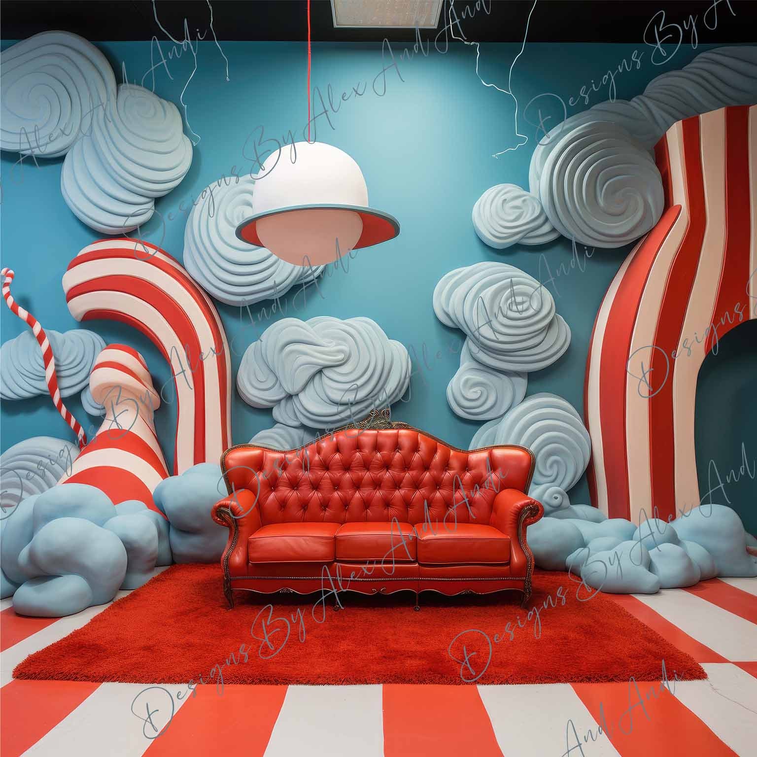 Cat in the Hat Backdrop Background Digital Birthday Child - Etsy