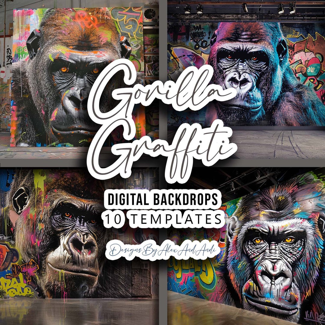 Gorilla Graffiti Digital Overlay Backdrop Background Event Photo ...