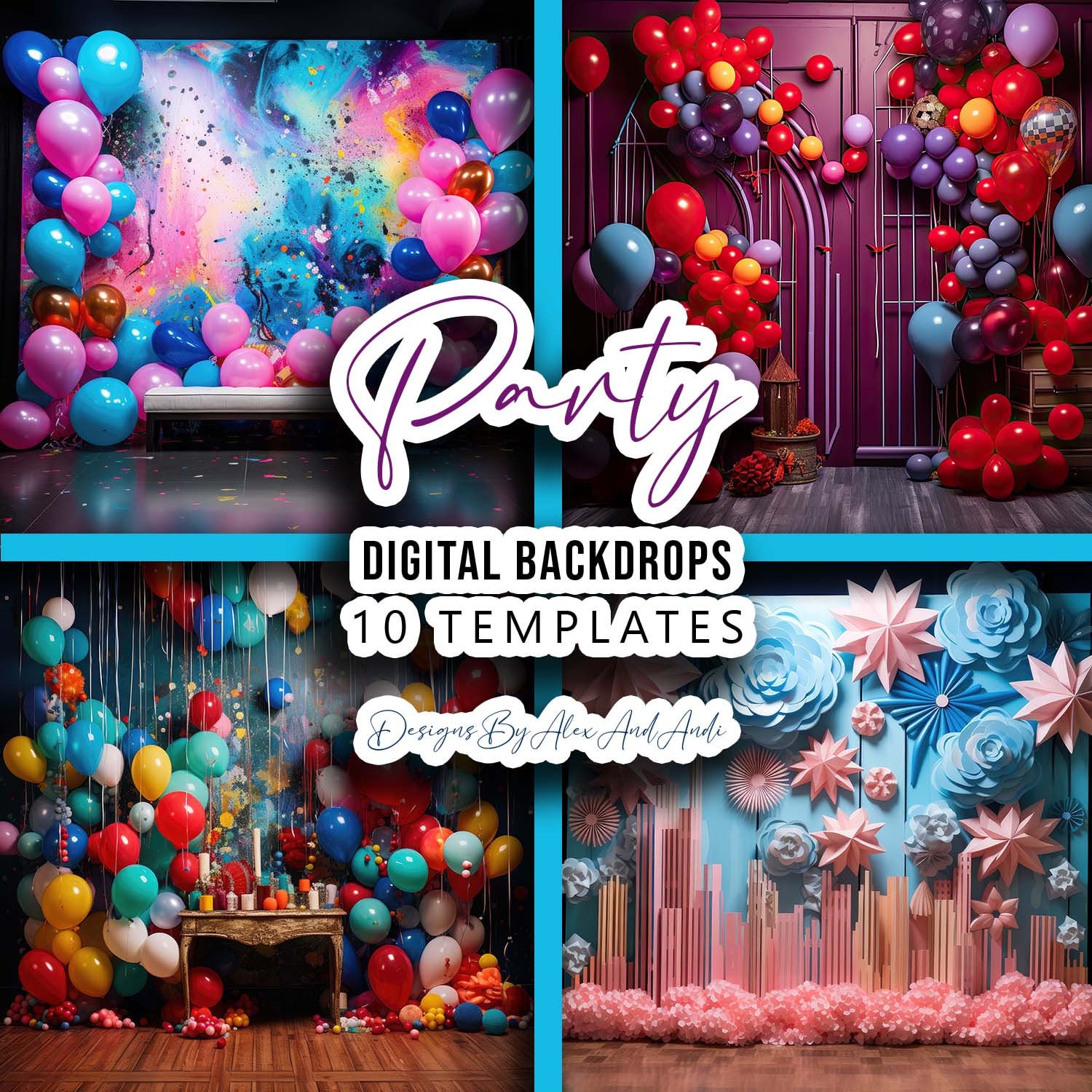 Party Digital Backdrop Background Birthday Child Photo Shoot Picture ...