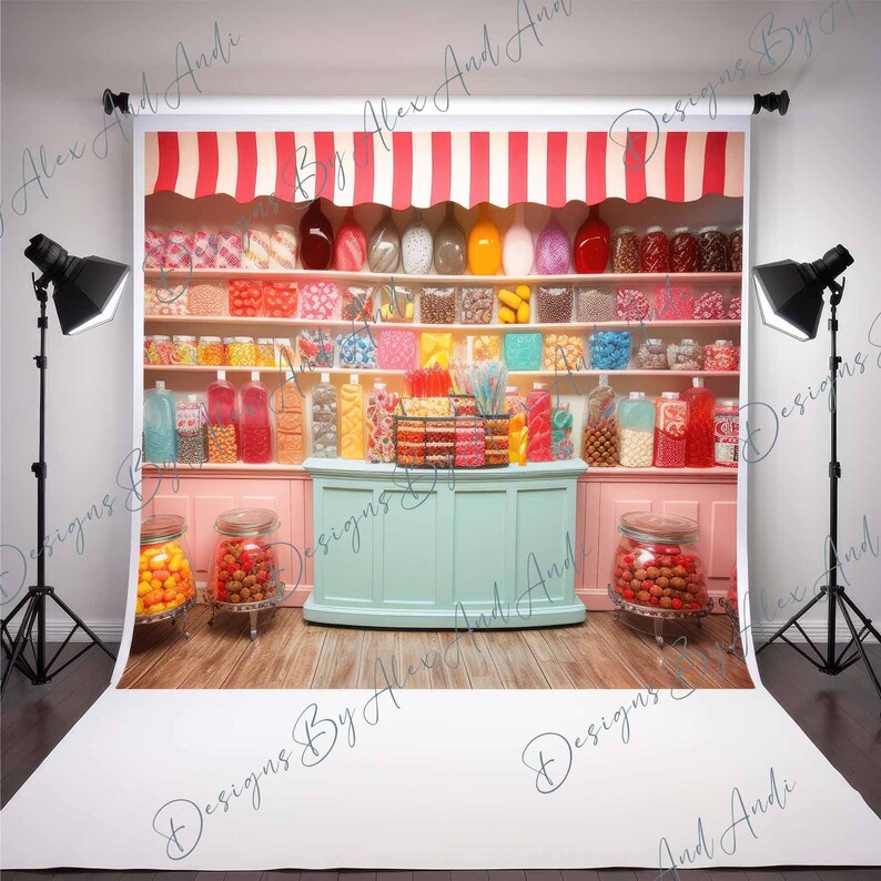 Candy Store Studio Backdrop Background Digital Photo Shoot Picture Prop Event Photo Occasion ...