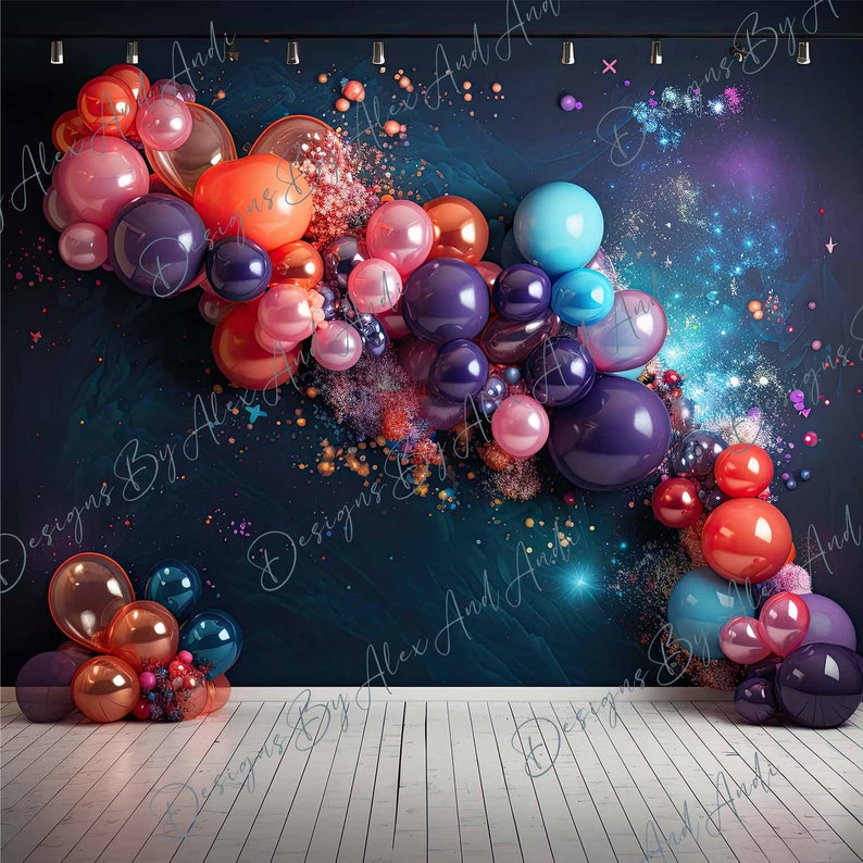 Party Studio Digital Backdrop Background Birthday Child Photo Shoot ...