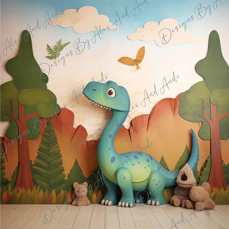 Dinosaur Childrens Backdrop Background Digital Photo Shoot Studio ...