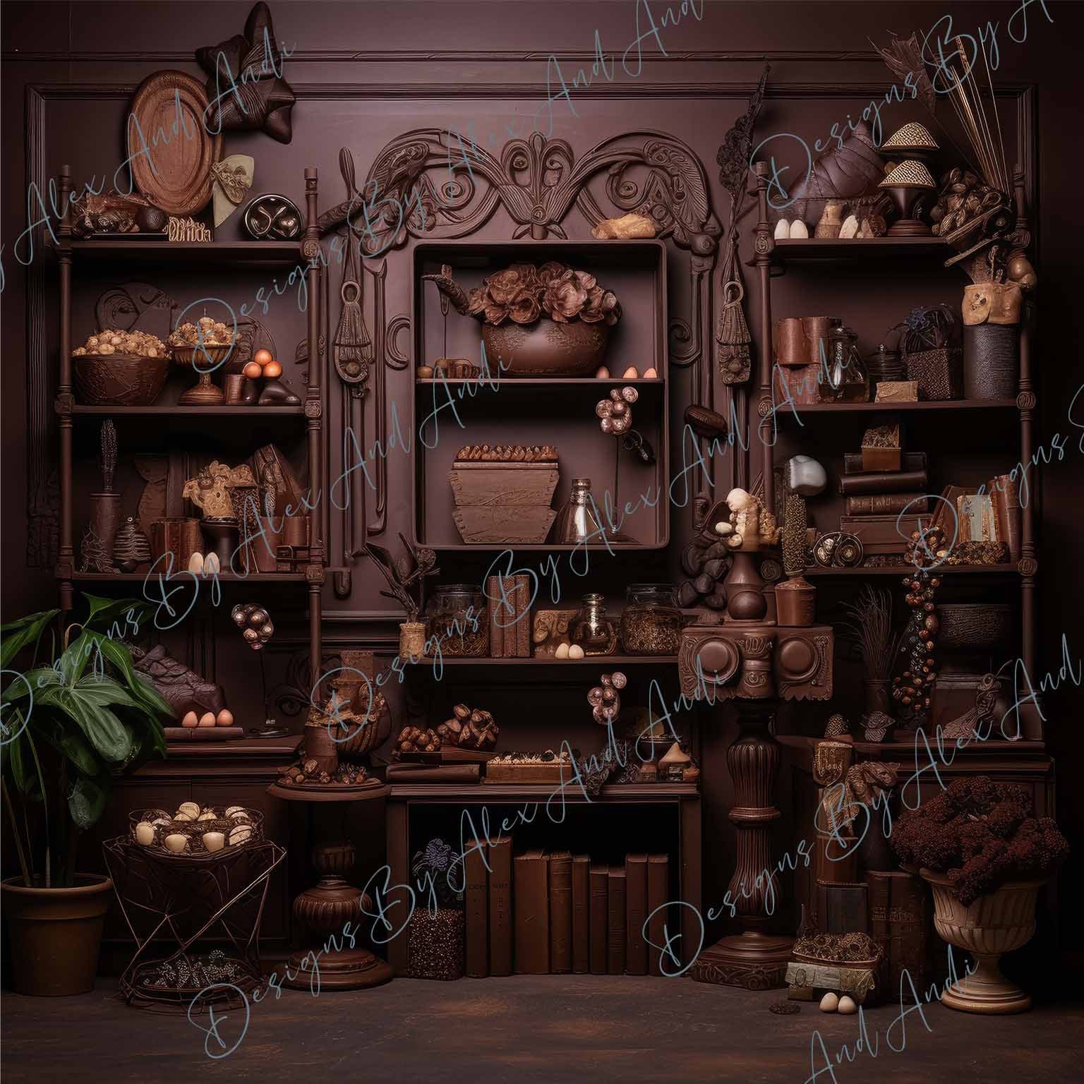 Chocolate Room Backdrop Background Digital Birthday Child Photo Shoot ...