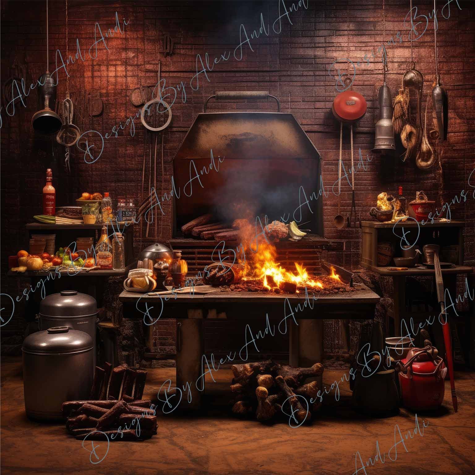 Barbeque Backdrop Background Digital Birthday Child Photo Shoot Picture ...