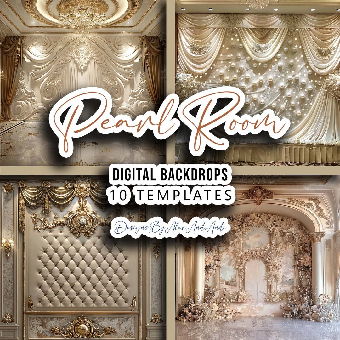 Pearl Room Digital Background Backdrop Wedding Bridal Overlay Party ...