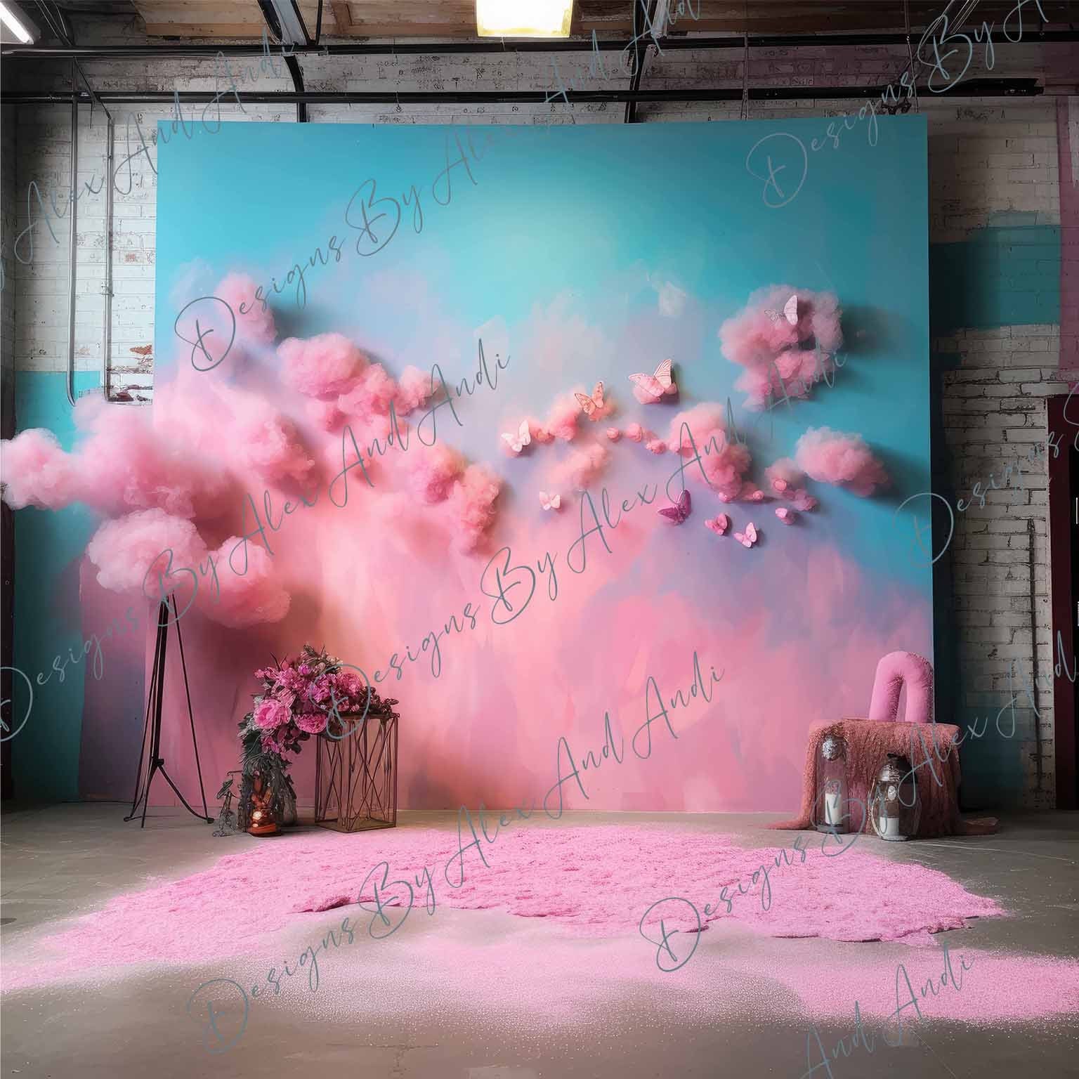 Gender Reveal Girl Digital Backdrop Overlay Wedding Sweet 16 Background ...