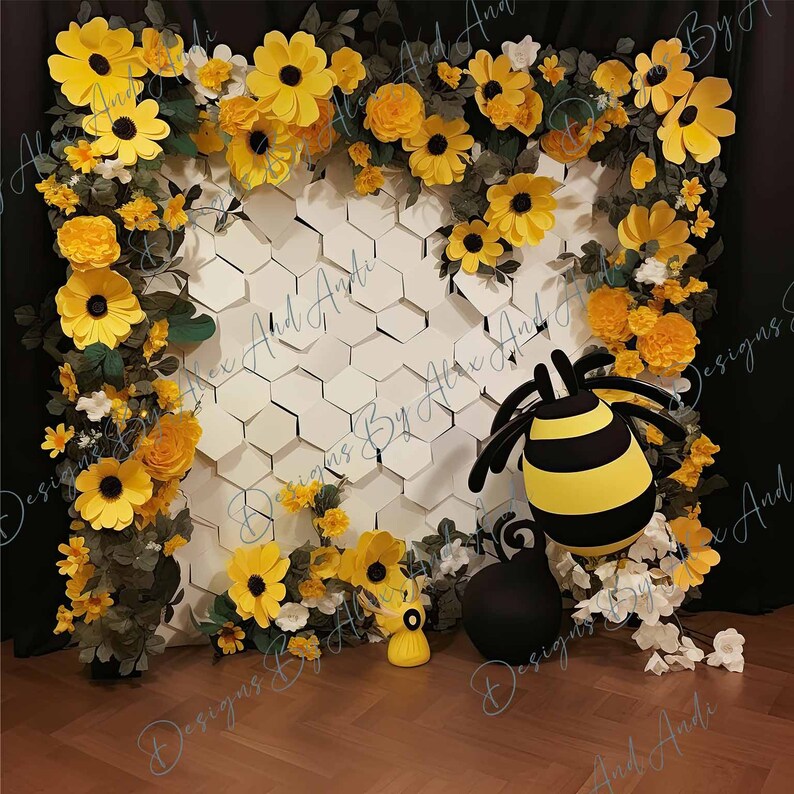 Bumble Bee Backdrop Background Digital Photo Shoot Picture Prop Event ...