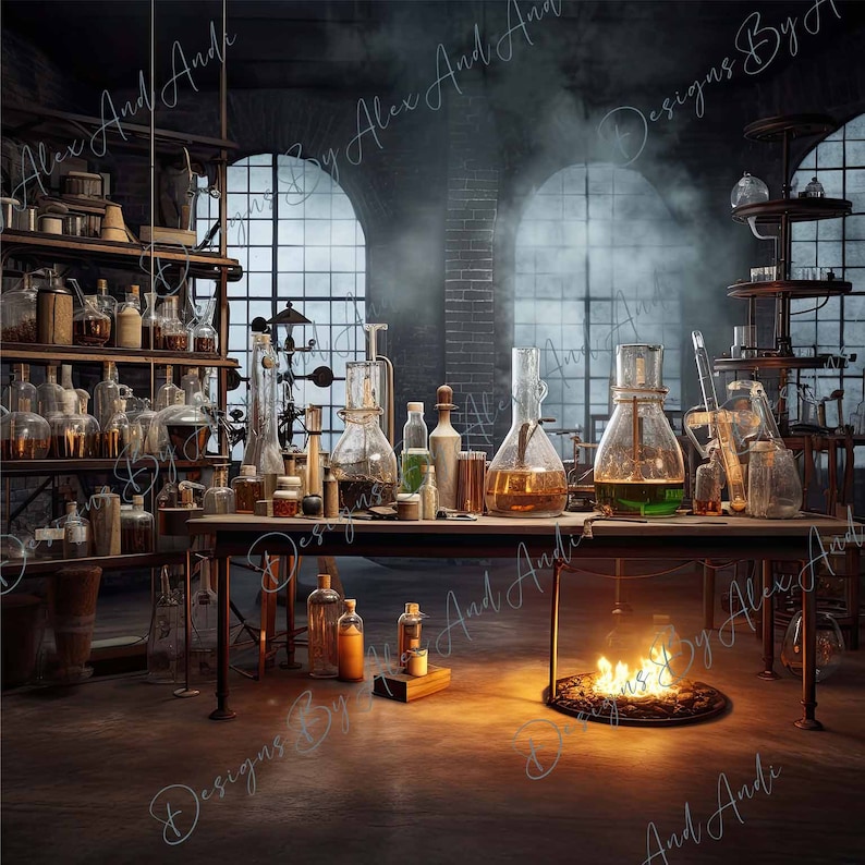 Mad Scientist Backdrop Background Digital Birthday Child Photo Shoot ...