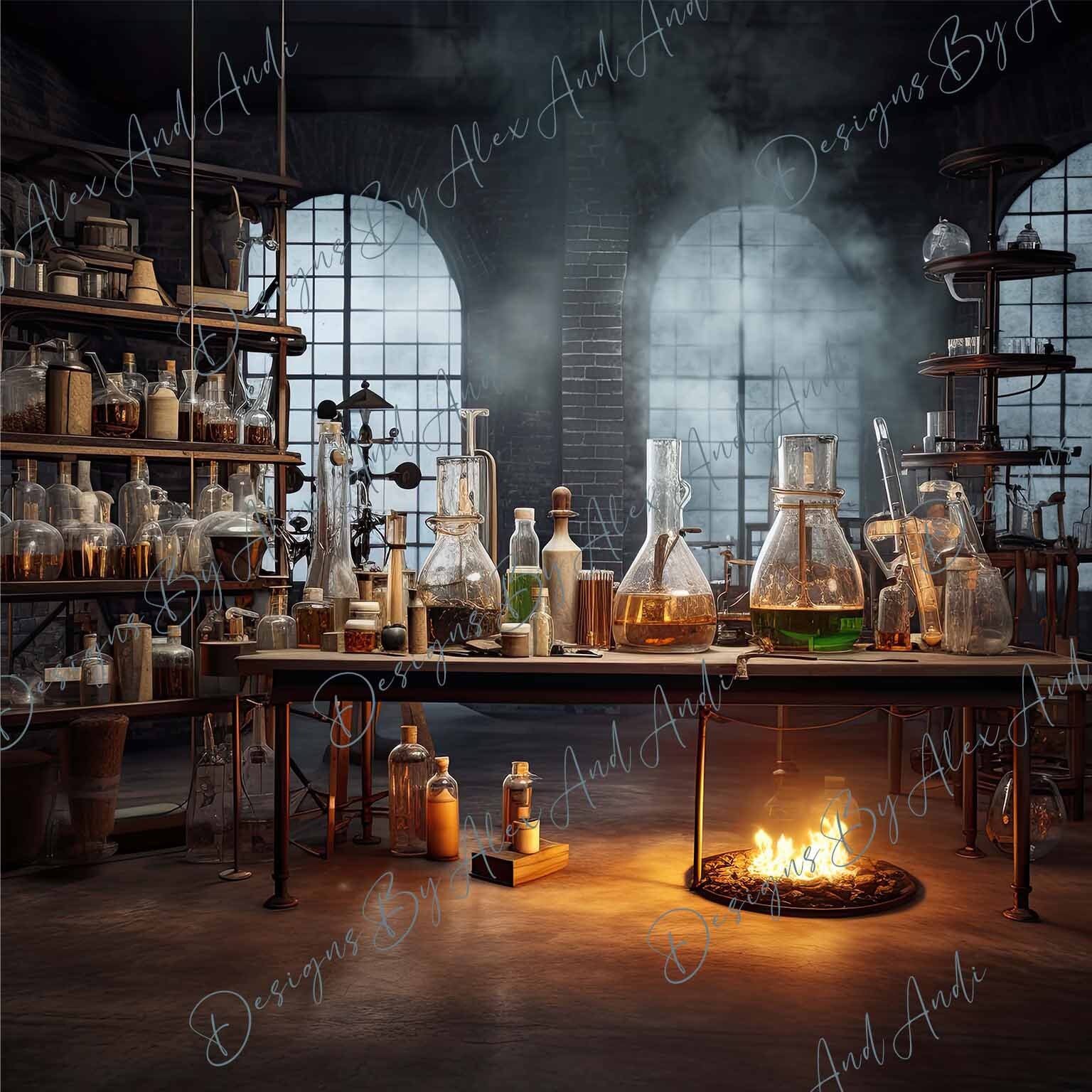 Mad Scientist Backdrop Background Digital Birthday Child Photo Shoot ...