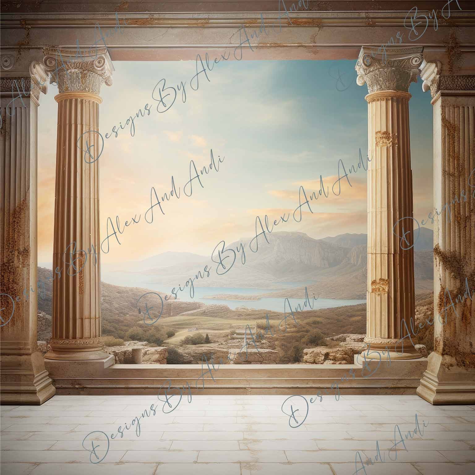 Ancient Greek Studio Digital Backdrop Overlay Wedding Sweet 16 Background Photo Shoot Picture ...