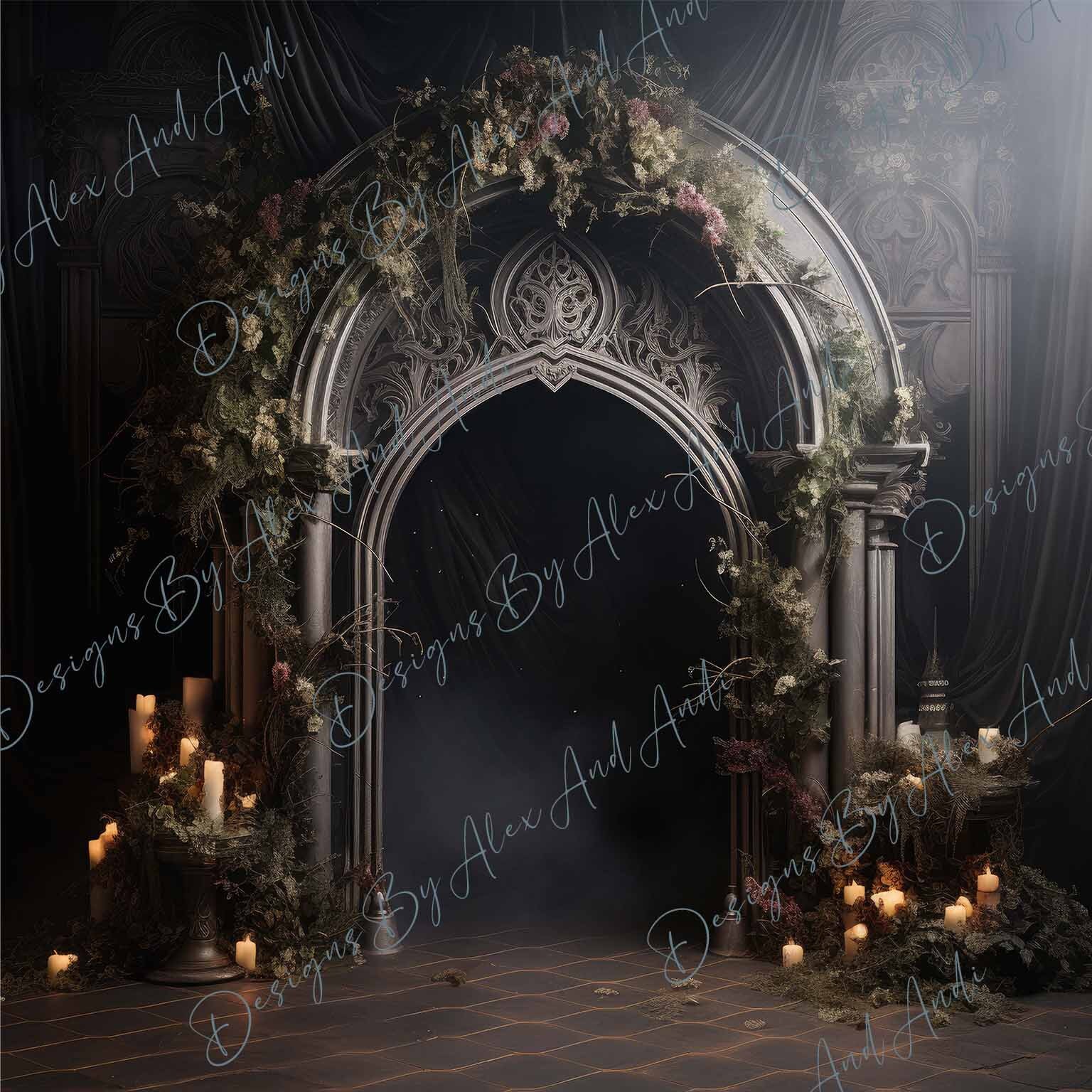 Arch Room Backdrop Arche Background Wedding Dress Digital Birthday ...