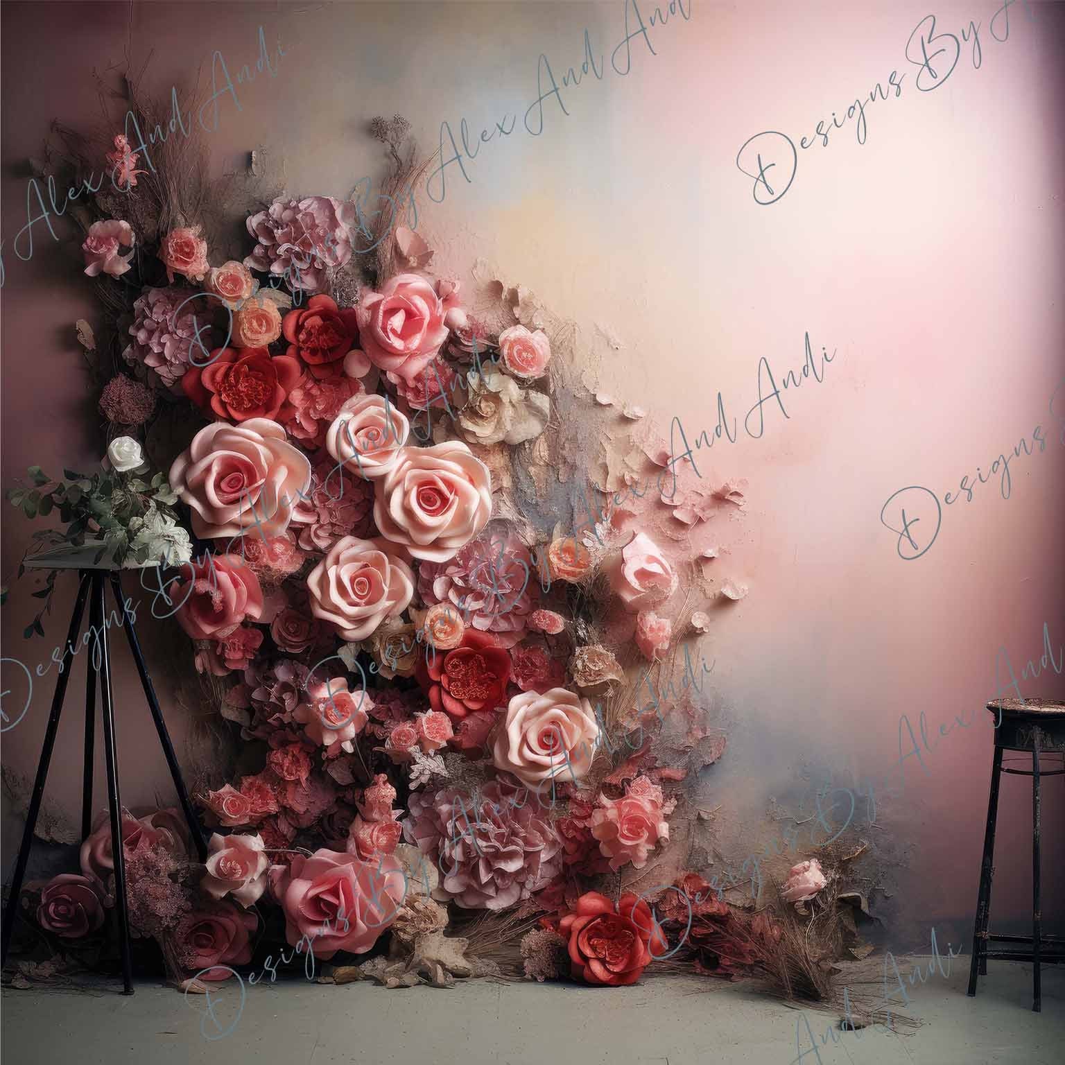 Rose Prop Backdrop Background Digital Birthday Child Photo Shoot ...