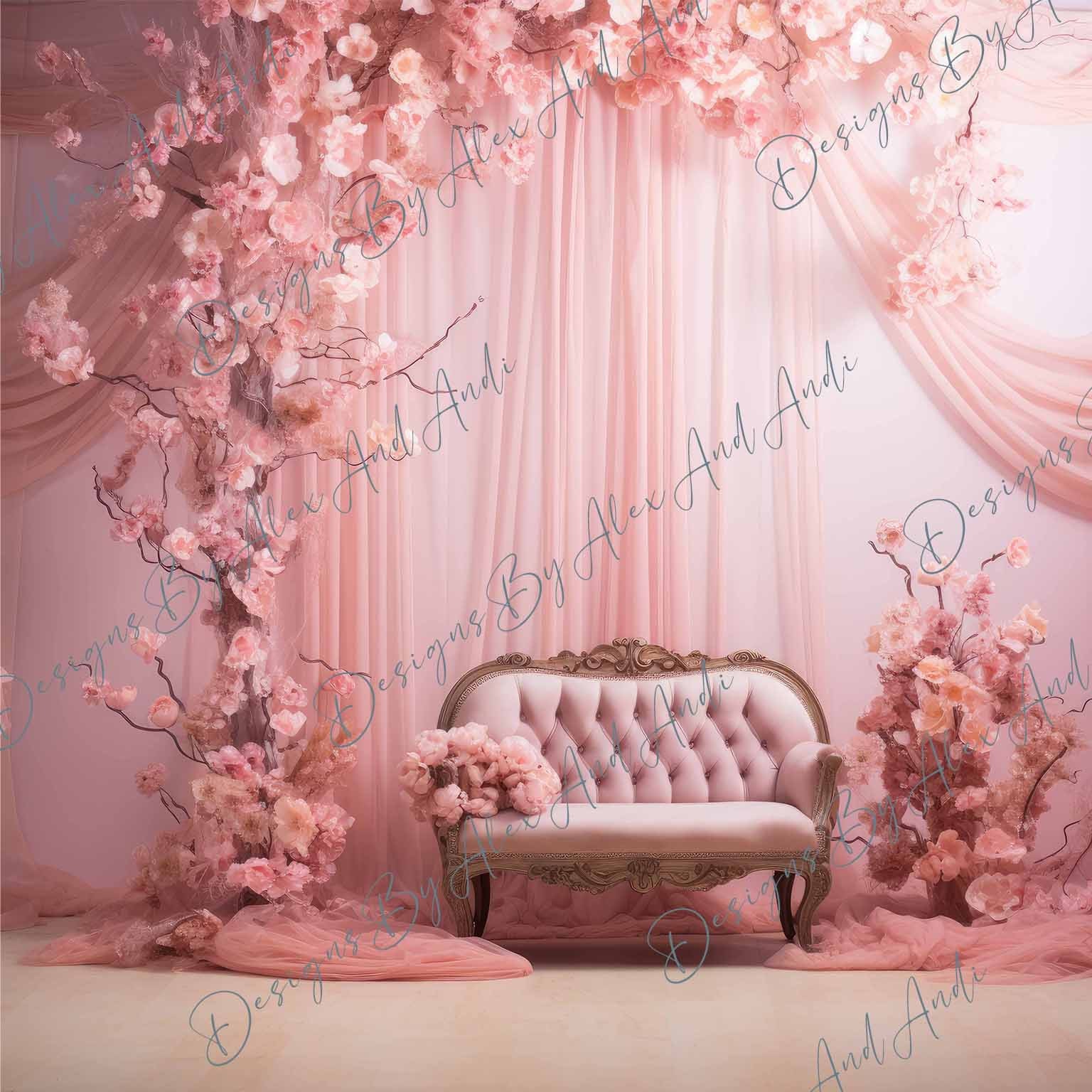 Light Pink Digital Backdrop Overlay Background Child Photo Picture ...