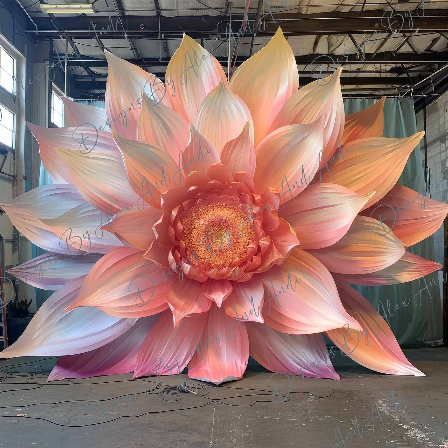 Giant Flower Digital Backdrop Overlay Wedding Background Sweet 16 Event ...