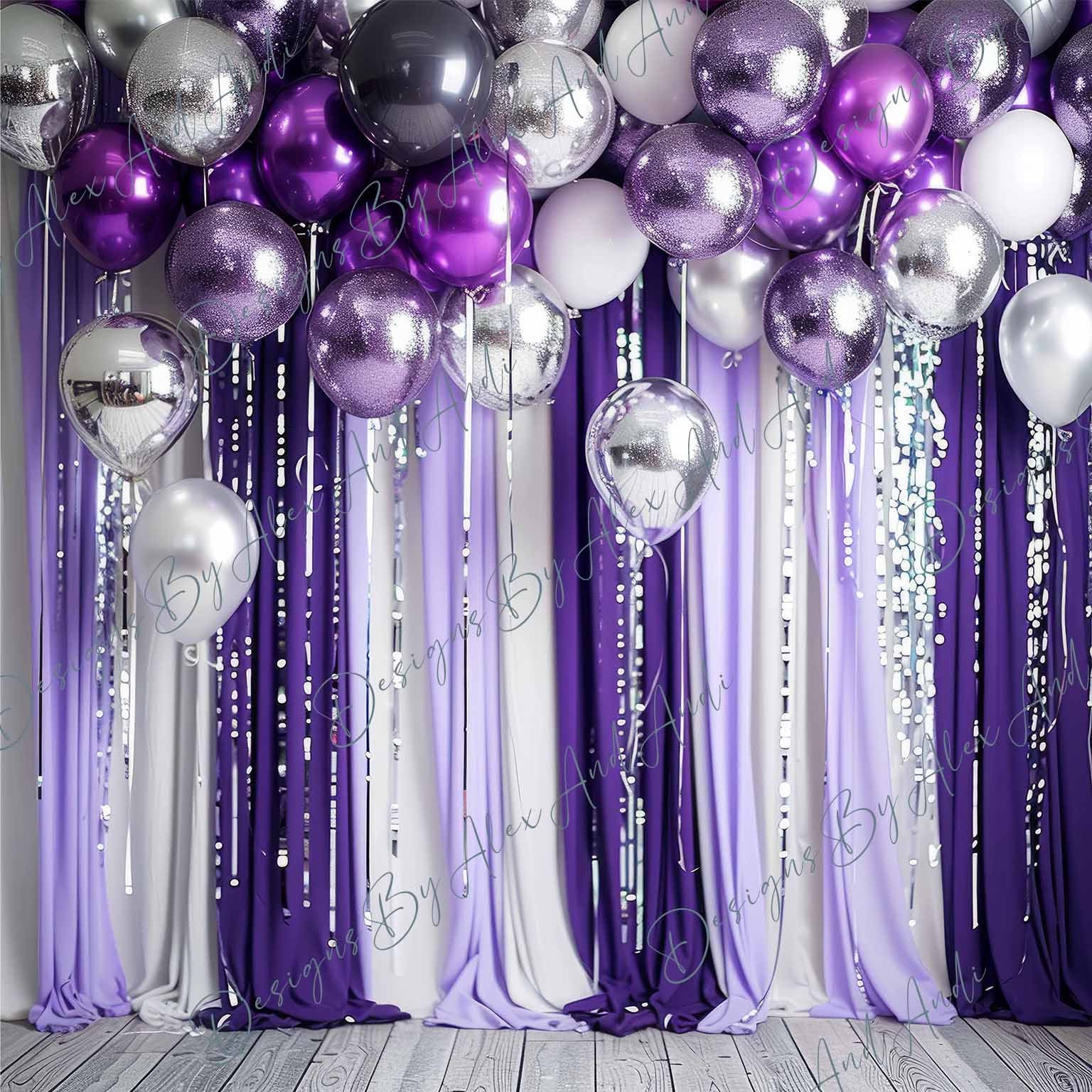 Purple Silver Celebrity Background Model Back Ground Booth Party Birth ...