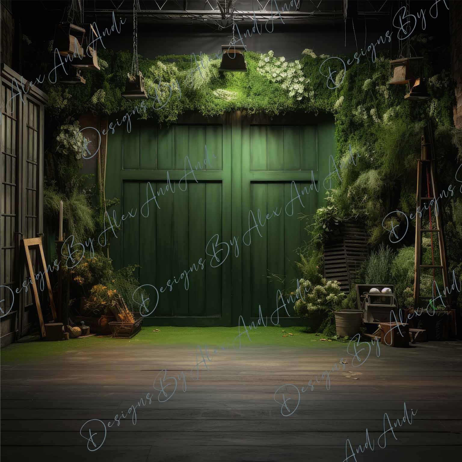 Grass Warehouse Studio Grass Backdrop Wall Digital Backdrop Overlay ...
