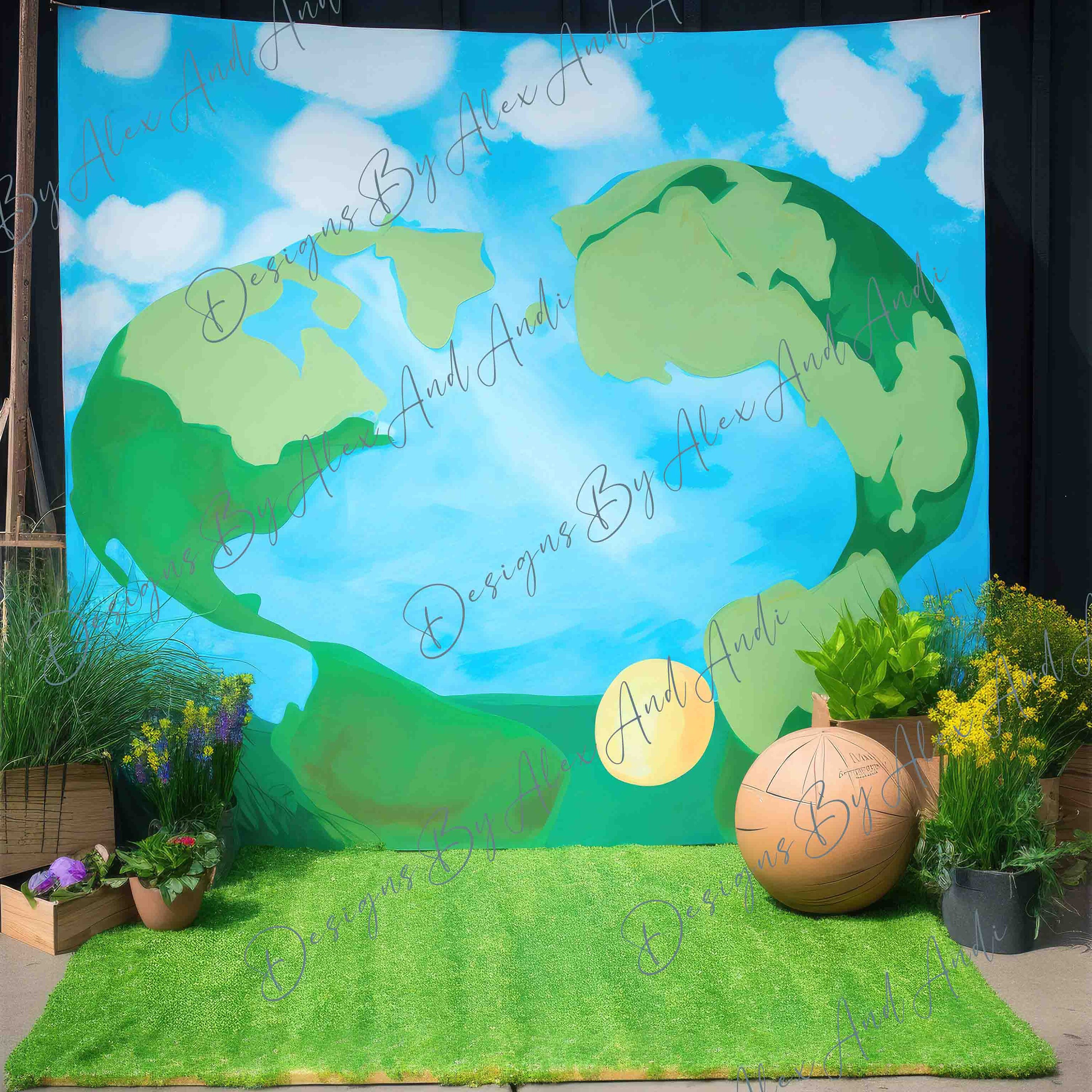 Earthday Background Digital Environmental Backdrop Family Photo Shoot ...
