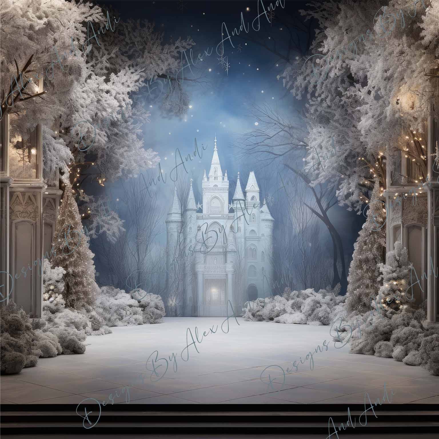 Winter Wonderland Digital Backdrop Overlay Background Wedding Birthday ...