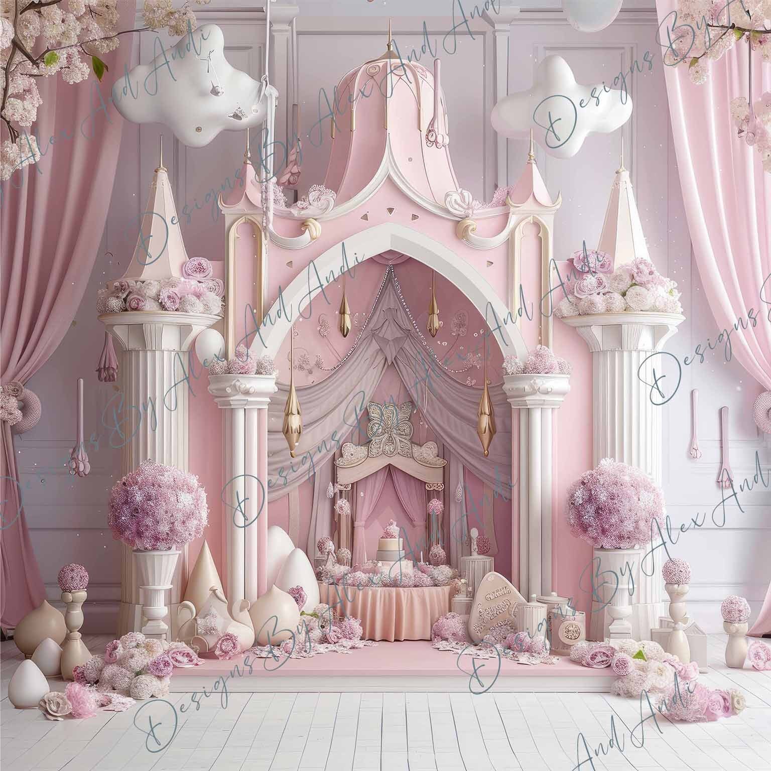 Princess Birthday Background Birthday Digital Backdrop Birth Day ...