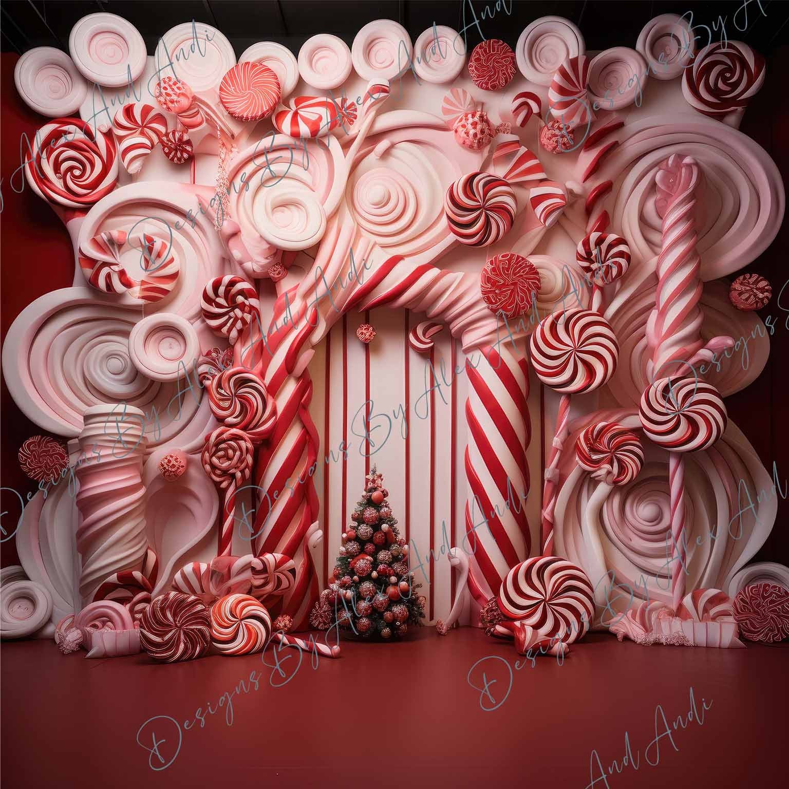 Candy Cane Studio Digital Backdrop Overlay Background Birthday Home ...