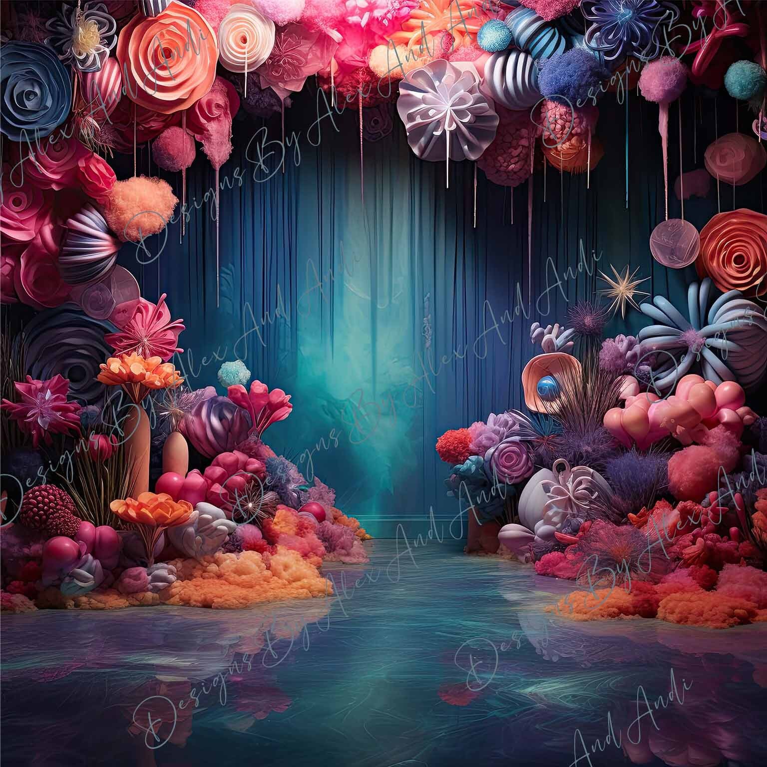 Tropical Party Digital Backdrop Background Birthday Child Photo Shoot ...