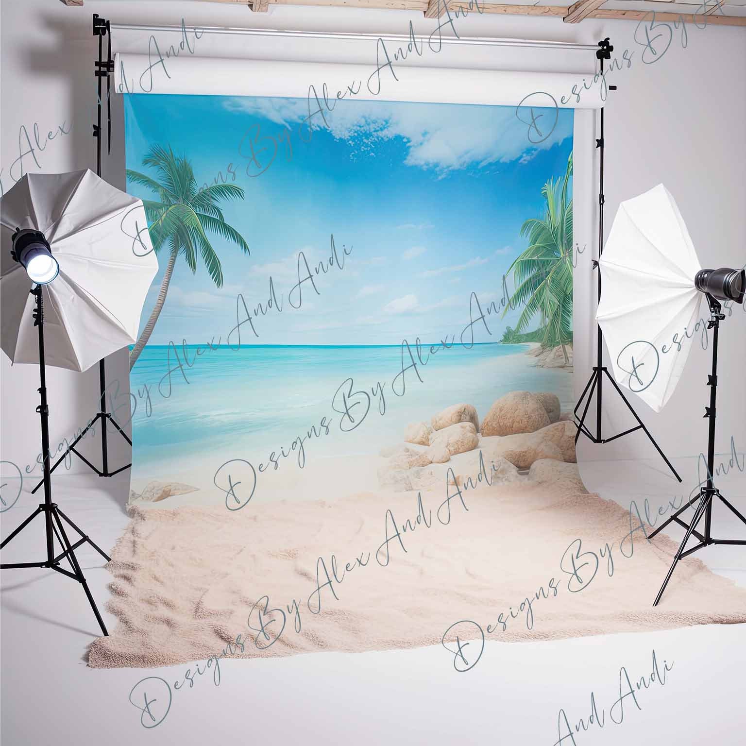 Beach Studio Backdrop Background Studio Digital Photo Shoot Sunny Sand ...